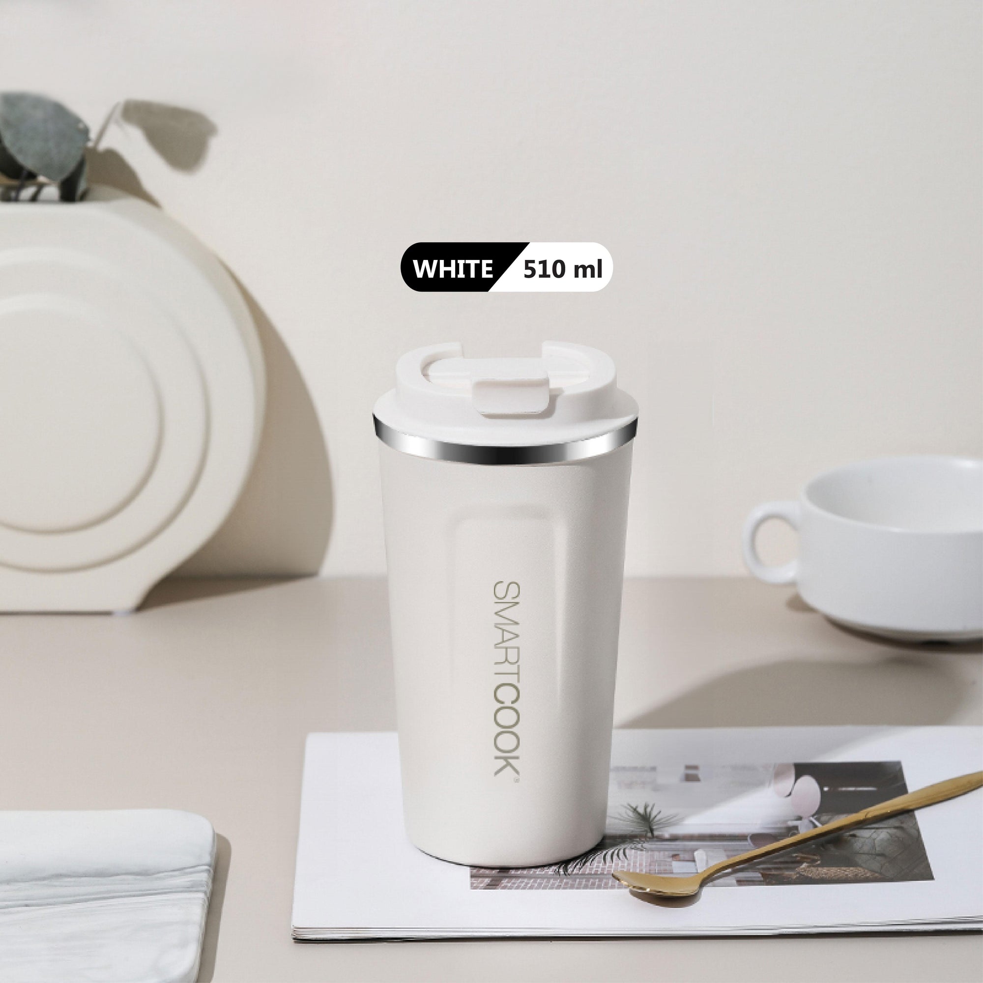 Smartcook 17 OZ / 510 ML Thermo Coffee Cup (Black / White) – Smart Cook