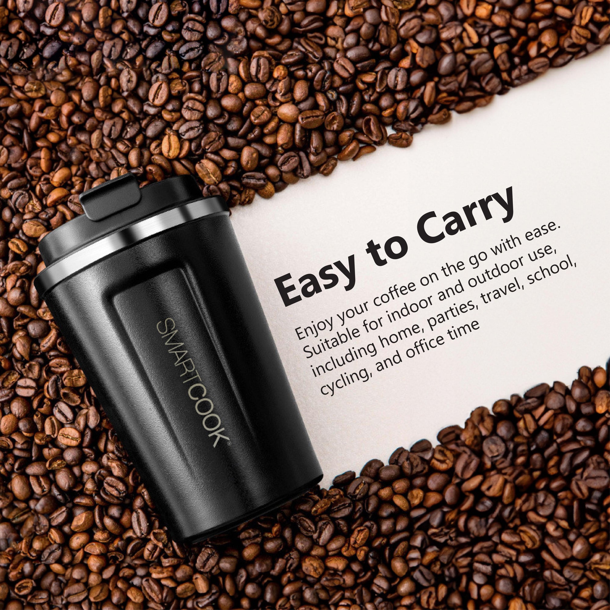 Smartcook 17 OZ / 510 ML Thermo Coffee Cup (Black / White) – Smart Cook