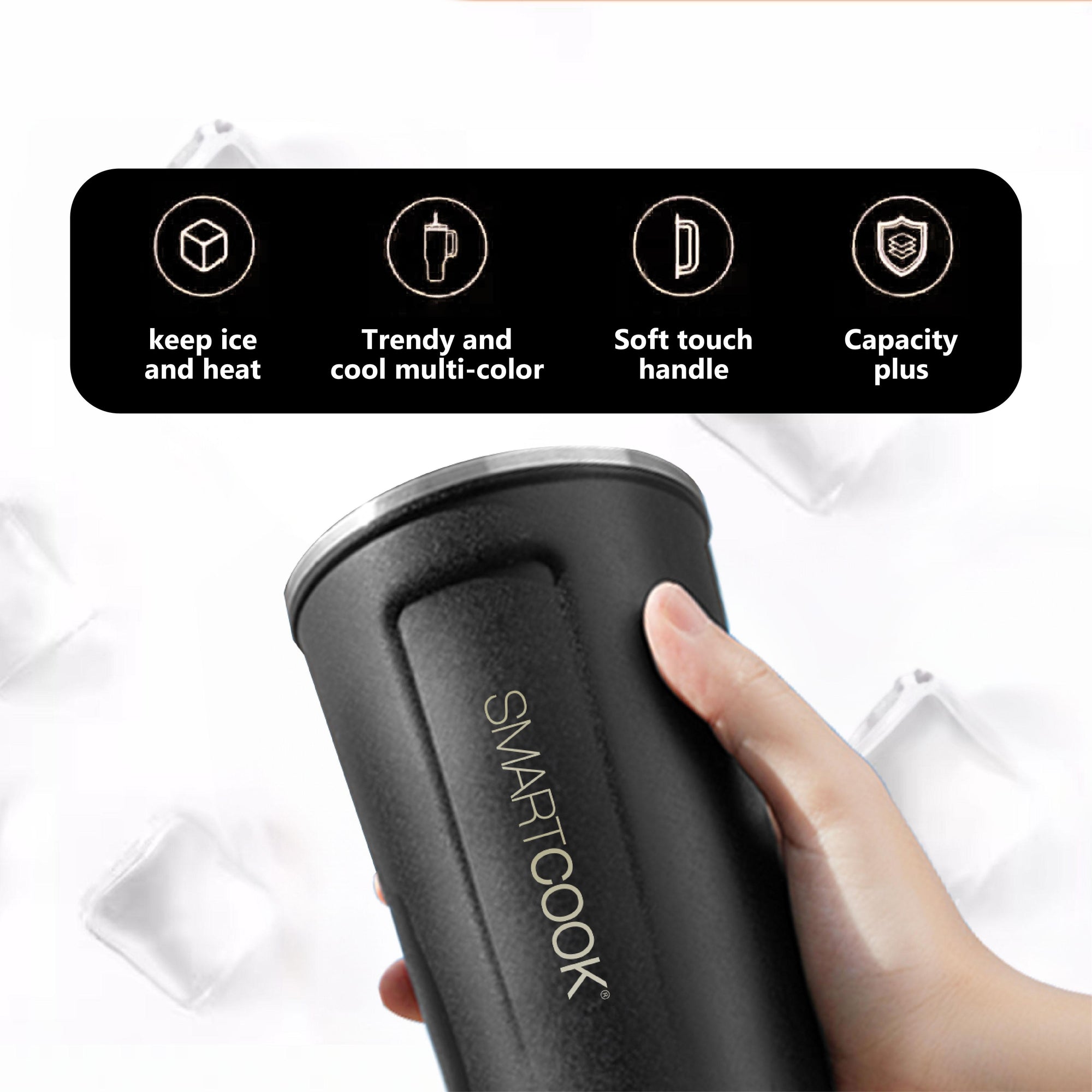 Smartcook 17 OZ / 510 ML Thermo Coffee Cup (Black / White) – Smart Cook